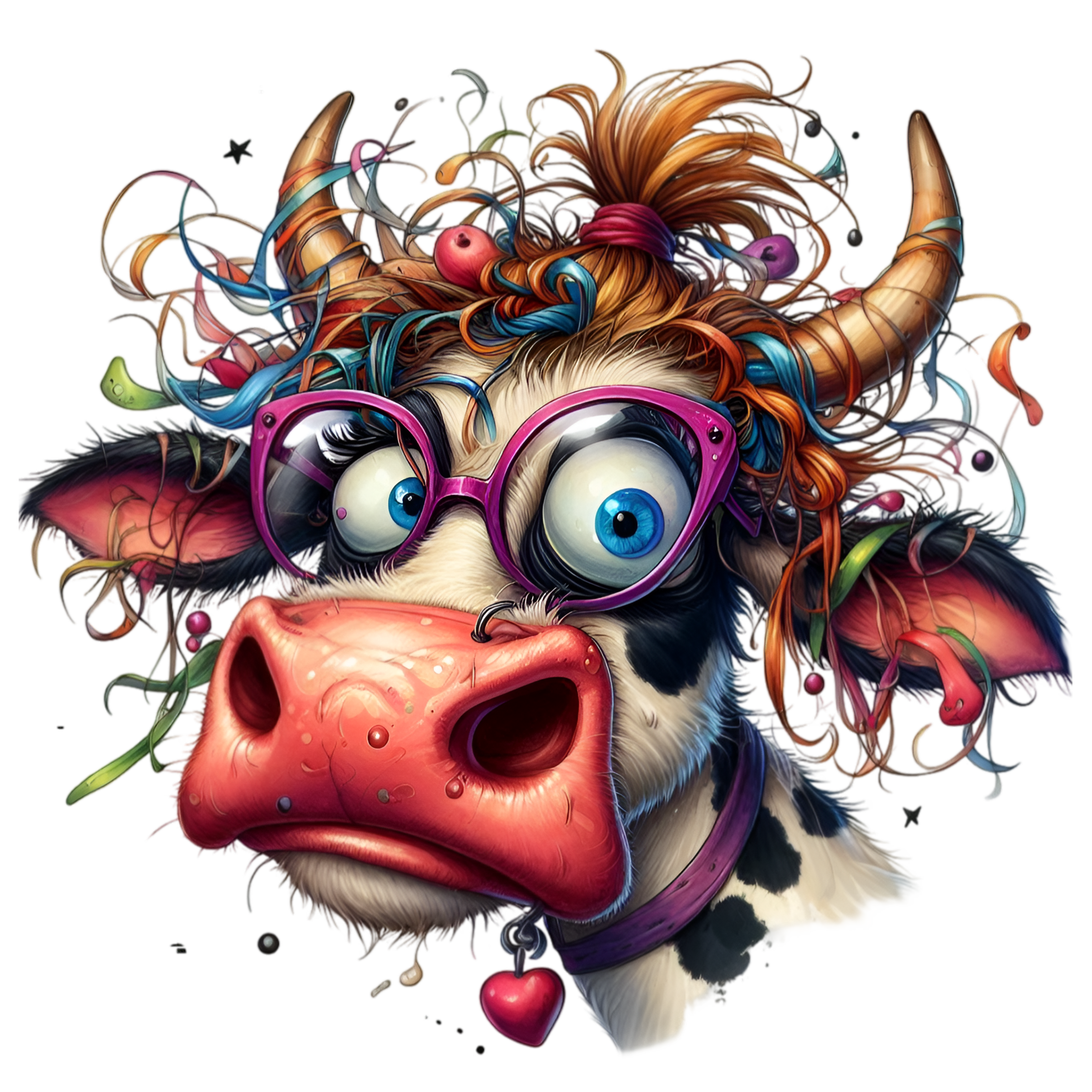 Crazy Hair Cow 2- 4.5" - BCS#67 (NEW) – Bearcreek Signature Acrylic & Wood