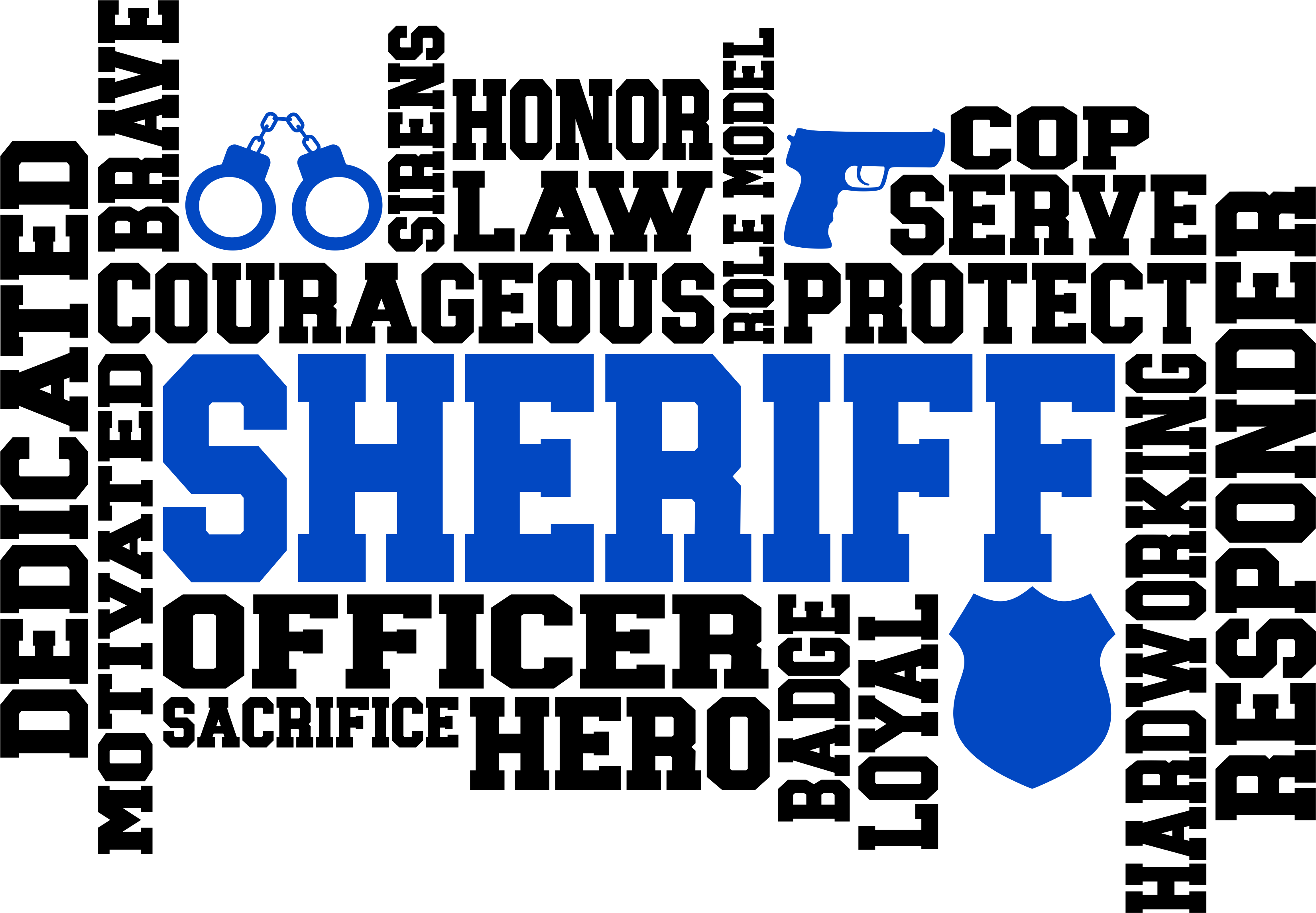 Sheriff Word Art 4.5" - BCS#98 (NEW) – Bearcreek Signature Acrylic & Wood